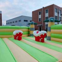 China Commercial Inflatable Obstacle Course Playground 14.2x8.7x3.3m Custom Fun City for Kids Amusement Park for sale