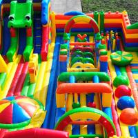 China Commercial Inflatable Fun Park 15m x 8m Multi Zone Play Structure for Events and Rentals for sale