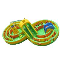 China Commercial Inflatable 8 Shape Barrier Slide Castle Obstacle Course Playground Equipment 5m for sale