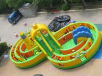 China Commercial Inflatable 8 Shape Barrier Slide Castle Obstacle Course Playground Equipment 5m for sale