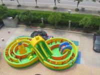 China Commercial Inflatable 8 Shape Barrier Slide Castle Obstacle Course Playground Equipment 5m for sale
