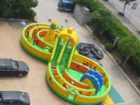 China Commercial Inflatable 8 Shape Barrier Slide Castle Obstacle Course Playground Equipment 5m for sale