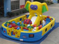 China Commercial Large Elephant Inflatable Bouncer Combo Fun City Jumping Castle EN14960 Certified Custom Size for sale