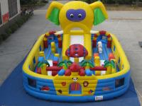China Commercial Large Elephant Inflatable Bouncer Combo Fun City Jumping Castle EN14960 Certified Custom Size for sale