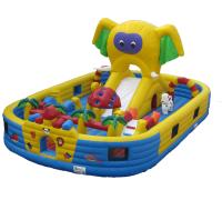 China Commercial Inflatable Bouncy Castle for Kids 35 Capacity PVC Fun City Playground for sale