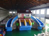China Custom Inflatable Water Slide with Swimming Pool 0.55mm PVC 500kg Capacity for sale