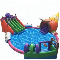 China Inflatable Water Slide Park with Splash Pool 0.45mm PVC Tarpaulin Outdoor Kids Play Center for sale