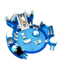 China Inflatable Water Slide Park with Splash Pool 0.45mm PVC Tarpaulin Outdoor Kids Play Center for sale