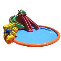 China Inflatable Water Slide Park with Splash Pool 0.45mm PVC Tarpaulin Outdoor Kids Play Center for sale