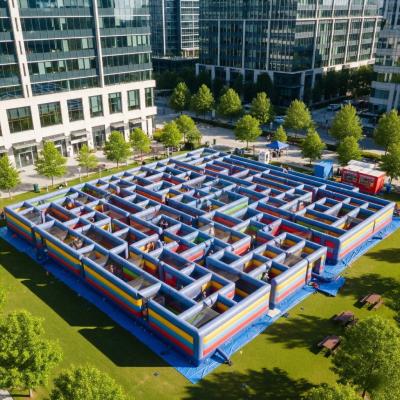 China Tonghuan Factory Giant Inflatable Bouncy Maze Playground 160 Person Capacity Durable Certified PVC Outdoor for sale