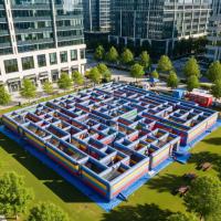 China Custom Inflatable Maze 10m x 8m Outdoor Team Challenge Game for Commercial Rental Events for sale
