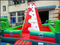 China Inflatable Climbing Wall for Kids Commercial Grade PVC Rock Wall 8ft Height for sale