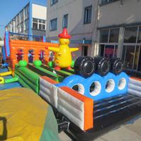 China Inflatable Aqua Challenge Course 17x4x5m UV Resistant PVC for Theme Parks Summer Camps for sale