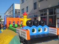China Commercial Inflatable Obstacle Race Track Land Playground Structure With Custom Modules Theme Colors Branding and Interactive Challenge Features for sale