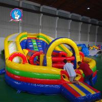 China Colorful Inflatable Obstacle Course Bouncer 32ft L x 19.6ft W for Kids Adults for sale