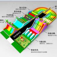 China Commercial Inflatable Obstacle Course 50m x 4m Water Slide Combo with Safety Certification for sale