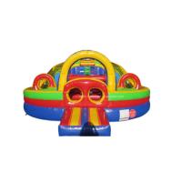 China Durable PVC Inflatable Obstacle Course Bounce House 32x19.6x16.4 ft for Party Rental for sale