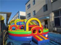 China Durable PVC Inflatable Obstacle Course Bounce House 32x19.6x16.4 ft for Party Rental for sale