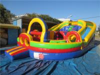 China Durable PVC Inflatable Obstacle Course Bounce House 32x19.6x16.4 ft for Party Rental for sale