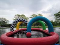 China Custom Inflatable Bumper Car Track 6m Circular Race Arena Portable PVC Event Course for Commercial Games for sale