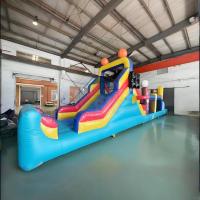 China Custom Inflatable Obstacle Course 50m with Climbing Slides Tunnels Racing Lanes for Outdoor Team Building Events for sale