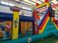 China Custom Inflatable Obstacle Course 50m with Climbing Slides Tunnels Racing Lanes for Outdoor Team Building Events for sale