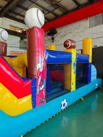 China Custom Inflatable Obstacle Course 50m with Climbing Slides Tunnels Racing Lanes for Outdoor Team Building Events for sale