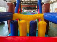 China Custom Inflatable Obstacle Course 50m with Climbing Slides Tunnels Racing Lanes for Outdoor Team Building Events for sale