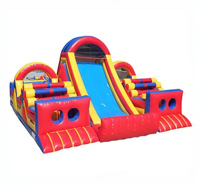 China Custom Inflatable Obstacle Course 30m x 4m Heavy Duty PVC Commercial Outdoor Challenge Racing for sale