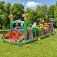 China Custom Giant Inflatable Obstacle Course 30m x 4m Commercial Bounce House Playground for sale