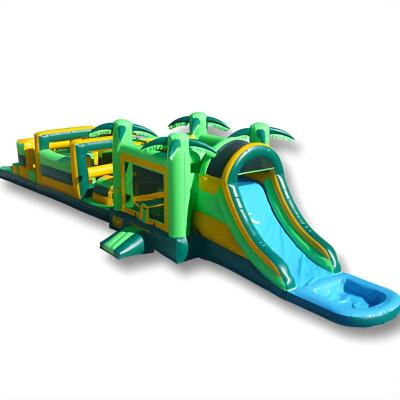 China Customized 30m Inflatable Obstacle Course Commercial Playground Challenge Game with EN14960 for sale