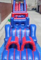 China Custom Heavy Duty PVC Inflatable Obstacle Course 30m x 4m Outdoor Racing Challenge Games for sale