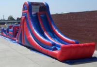 China Custom Heavy Duty PVC Inflatable Obstacle Course 30m x 4m Outdoor Racing Challenge Games for sale