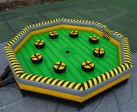 China Outdoor Inflatable Meltdown Wipeout Game 7x7x1.3m PVC Mechanical Sweeper for Kids Adults for sale