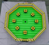 China Outdoor Inflatable Meltdown Wipeout Game 7x7x1.3m PVC Mechanical Sweeper for Kids Adults for sale