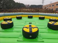 China Outdoor Inflatable Meltdown Wipeout Game 7x7x1.3m PVC Mechanical Sweeper for Kids Adults for sale