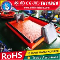 China Inflatable Soap Football Field Pitch 12x8x2m PVC Tarpaulin Soccer Field for sale