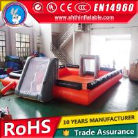China Inflatable Soap Football Field Pitch 12x8x2m PVC Tarpaulin Soccer Field for sale