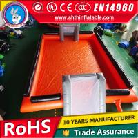China Inflatable Soap Football Field Pitch 12x8x2m PVC Tarpaulin Soccer Field for sale