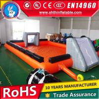 China Inflatable Soap Football Field Pitch 12x8x2m PVC Tarpaulin Soccer Field for sale