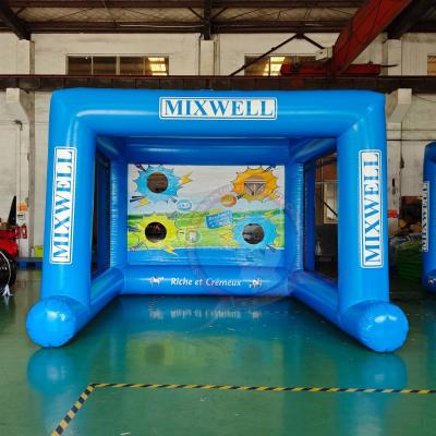 China Custom Inflatable Soccer Goal 3m Portable Football Training Gate with Logo Printing for Outdoor Sports Events for sale
