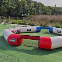 China Custom Inflatable Soccer Field Portable Football Arena 10x5m Enclosed Boundary Goal Sections Logo Printing School Club Event for sale