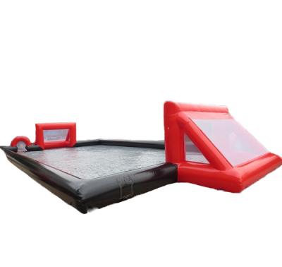 China Customized Large Inflatable Soccer Field 10m x 20m Outdoor Sport Game PVC Tarpaulin for sale