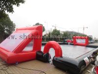 China Customized Large Inflatable Soccer Field 10m x 20m Outdoor Sport Game PVC Tarpaulin for sale