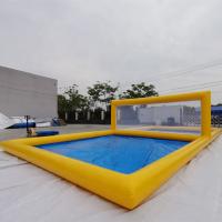 China Large Inflatable Water Sports Arena UV Resistant 8x4m with Safety Netting for Hotel Resort Events for sale