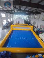 China Large Inflatable Water Sports Arena UV Resistant 8x4m with Safety Netting for Hotel Resort Events for sale