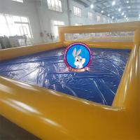 China 16x8m Inflatable Water Park Volleyball Court Sport Games Equipment Custom Color Logo for sale