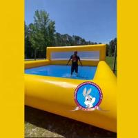 China 16x8m Inflatable Water Park Volleyball Court Sport Games Equipment Custom Color Logo for sale