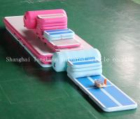 China Custom Inflatable Gymnastic Air Track Mat 0.9mm PVC Tarpaulin with Pump for sale