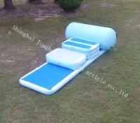 China Custom Inflatable Gymnastic Air Track Mat 0.9mm PVC Tarpaulin with Pump for sale